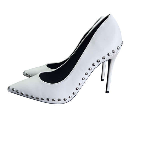 Wild Diva | Shoes | Stand Out In These Elegant White Studded Heels ...